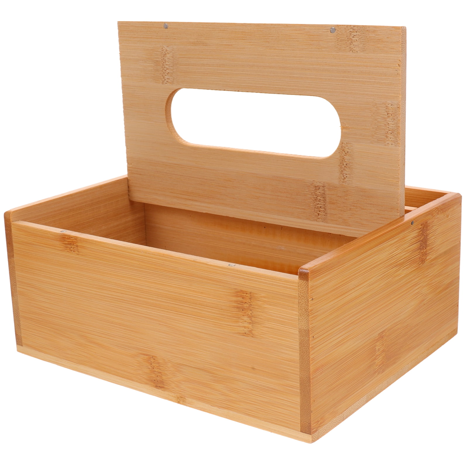 Compartment Storage Box Wood Napkin Holder Bamboo Desktop Tissue ...