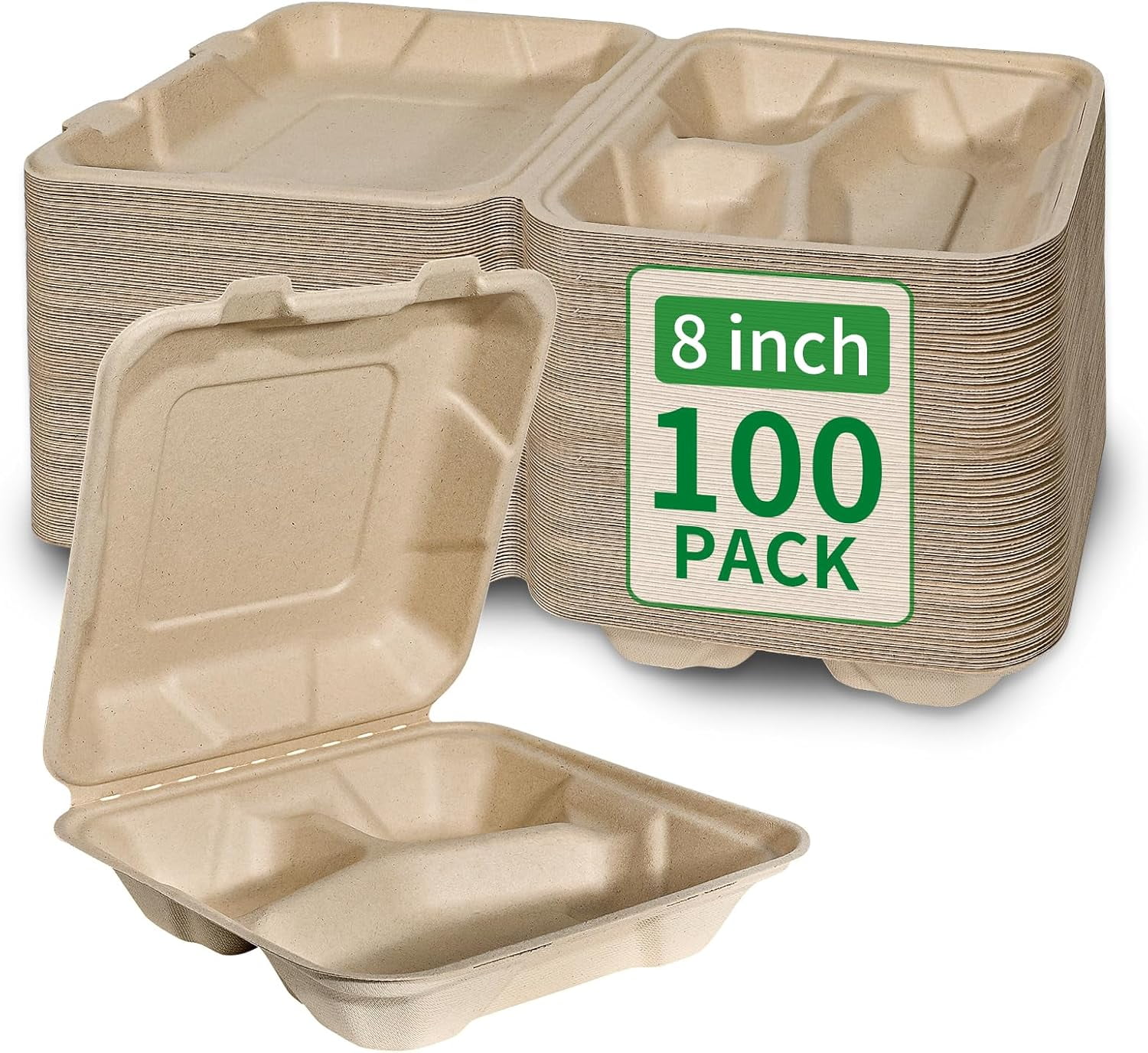Compartment Takeout Lunch Box Containers with Lid, To Go Take Out ...