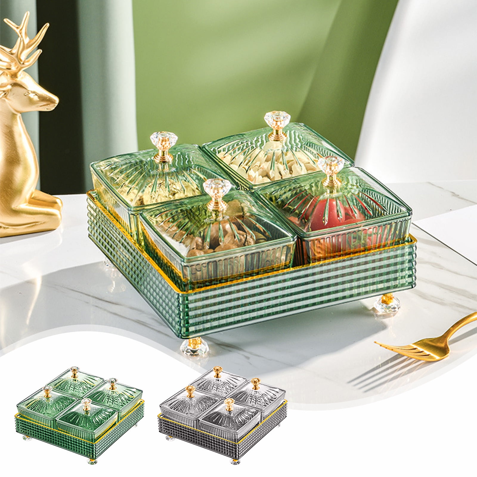 Compartmentalized Fruit Plates, Home Living Room Snack Plates, Multi ...