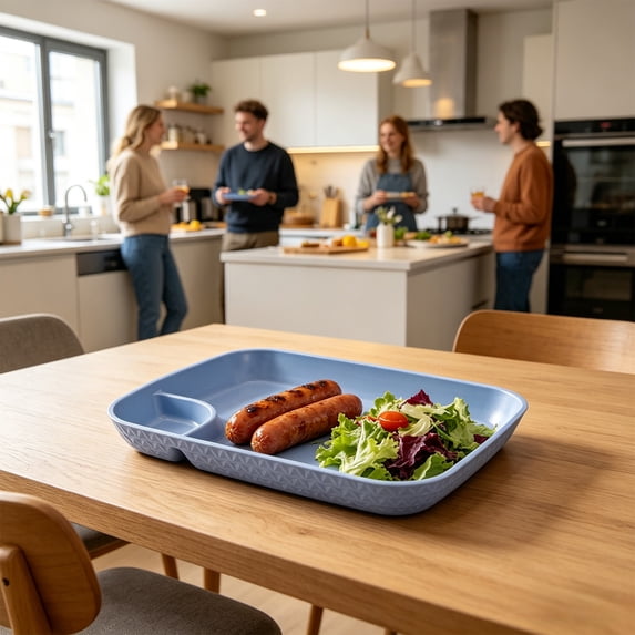 Compartmentalized Plastic Meal Tray with Sections | Portion Control ...