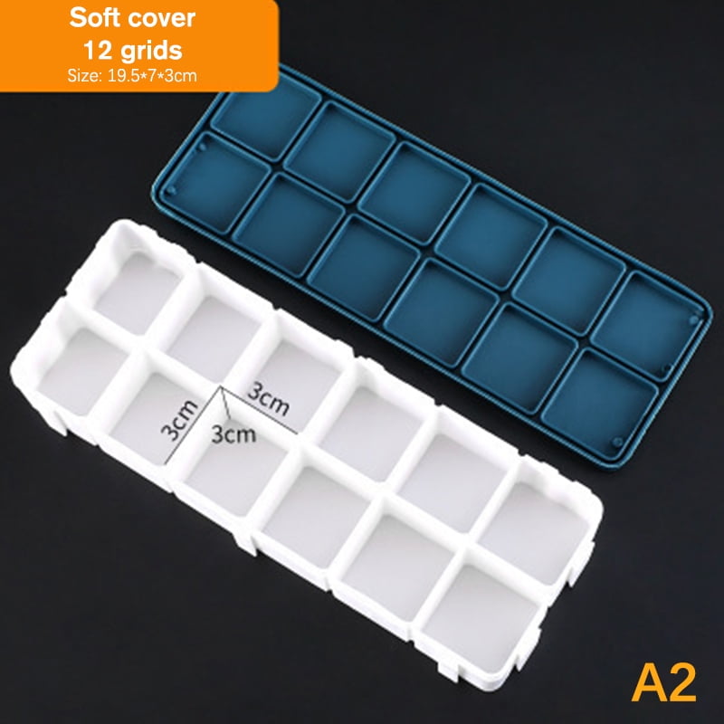 Compartments Plastic Paint Palette Paint Tray with Soft Lid Art Paint ...