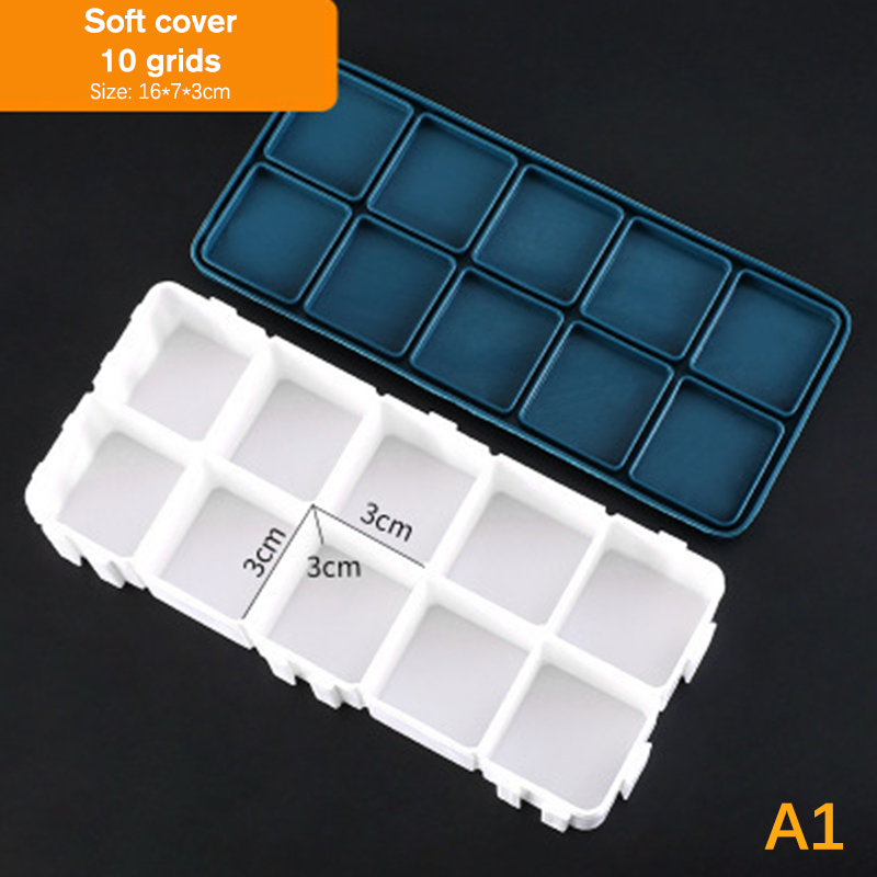 Compartments Plastic Paint Palette Paint Tray with Soft Lid Art Paint ...