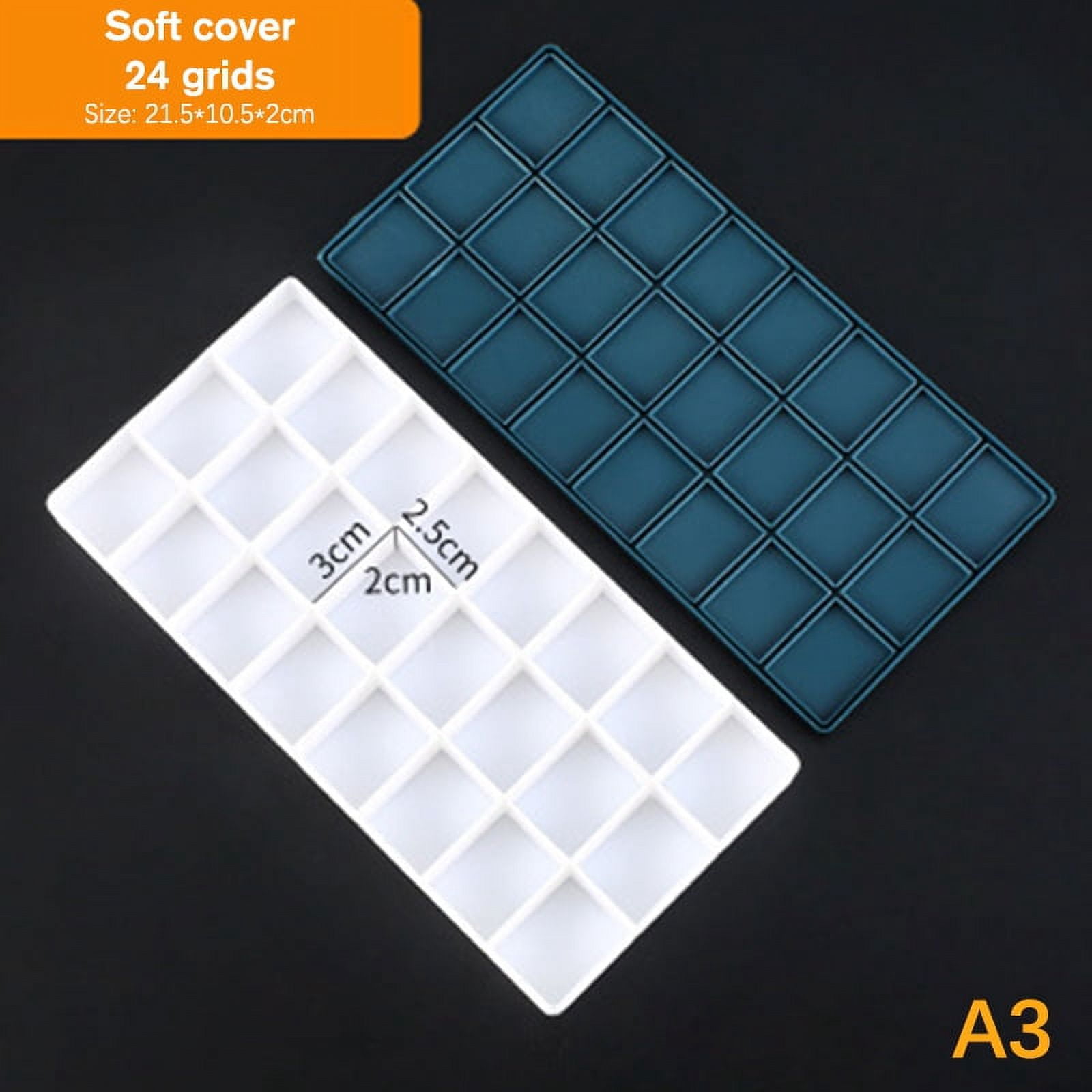 Compartments Plastic Paint Palette Paint Tray with Soft Lid Art Paint ...