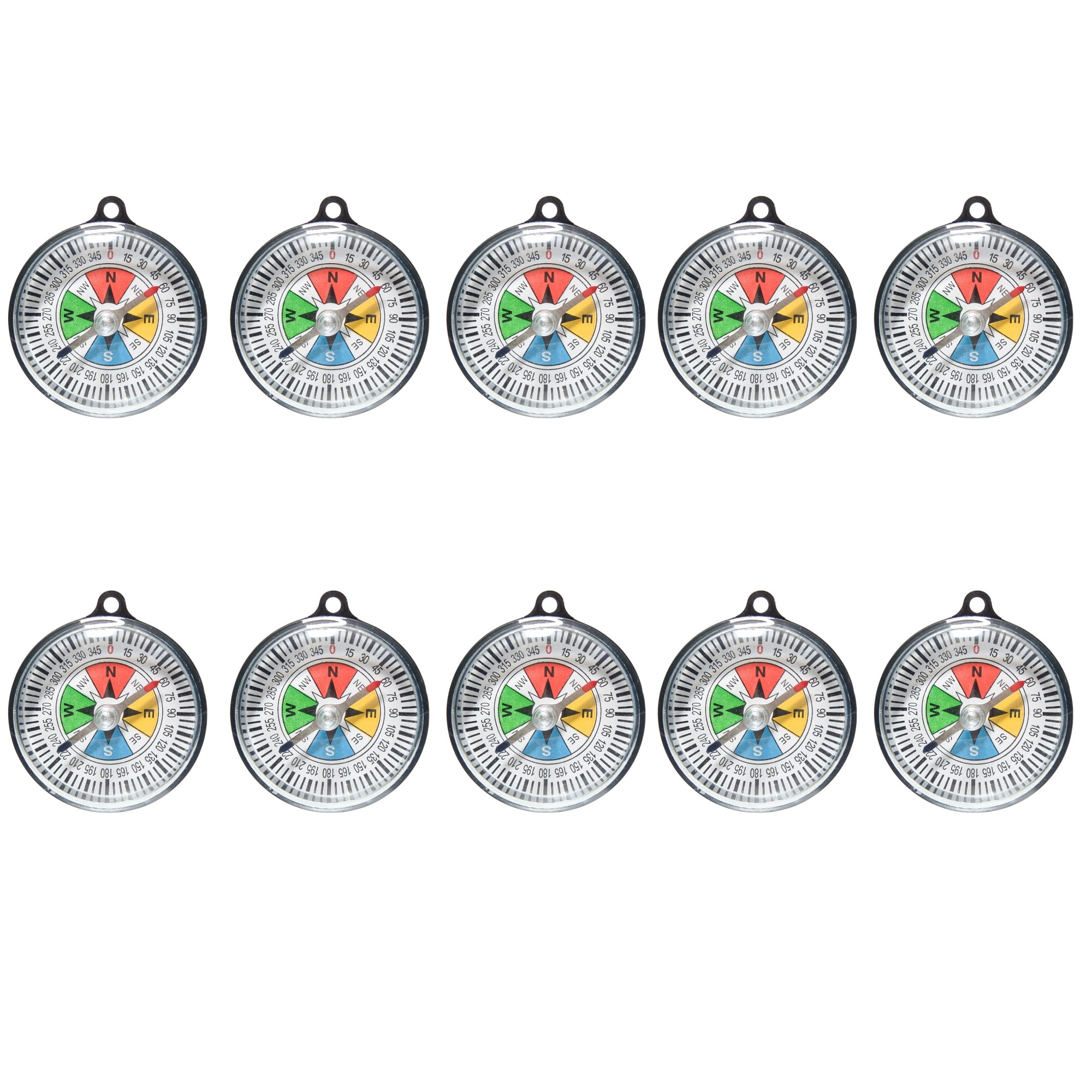Compass 55mm Diameter with Color Coded Poles and Plastic Body. Pack of ...