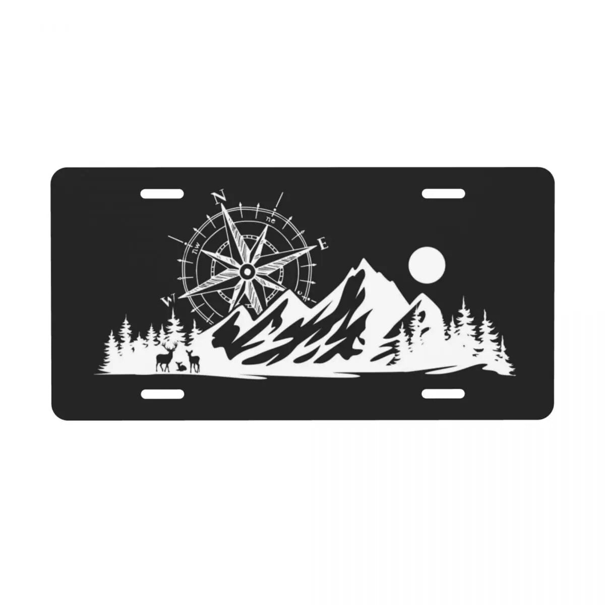 Compass And Mount License Plate Cover Vanity Tag Custom Camper ...