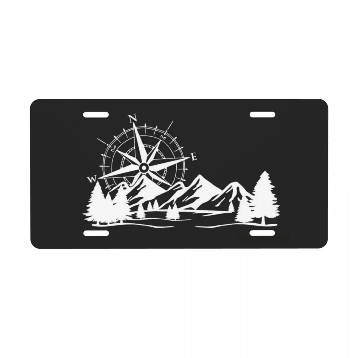 Compass And Mount License Plate Cover Vanity Tag Custom Camper ...