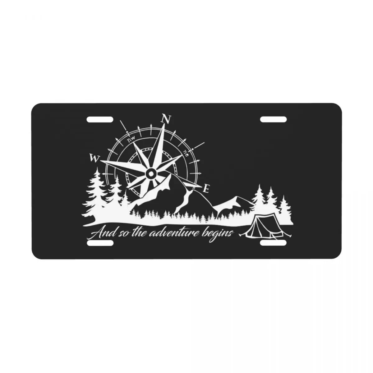 Compass And Mount License Plate Cover Vanity Tag Custom Camper ...