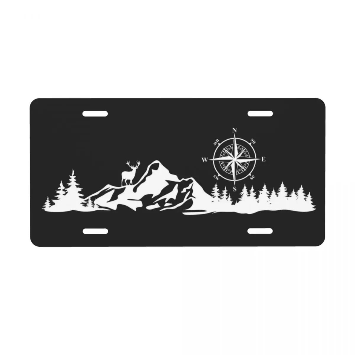 Compass And Mount License Plate Cover Vanity Tag Custom Camper ...