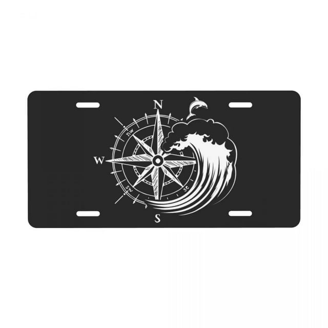 Compass And Mount License Plate Cover Vanity Tag Custom Camper ...