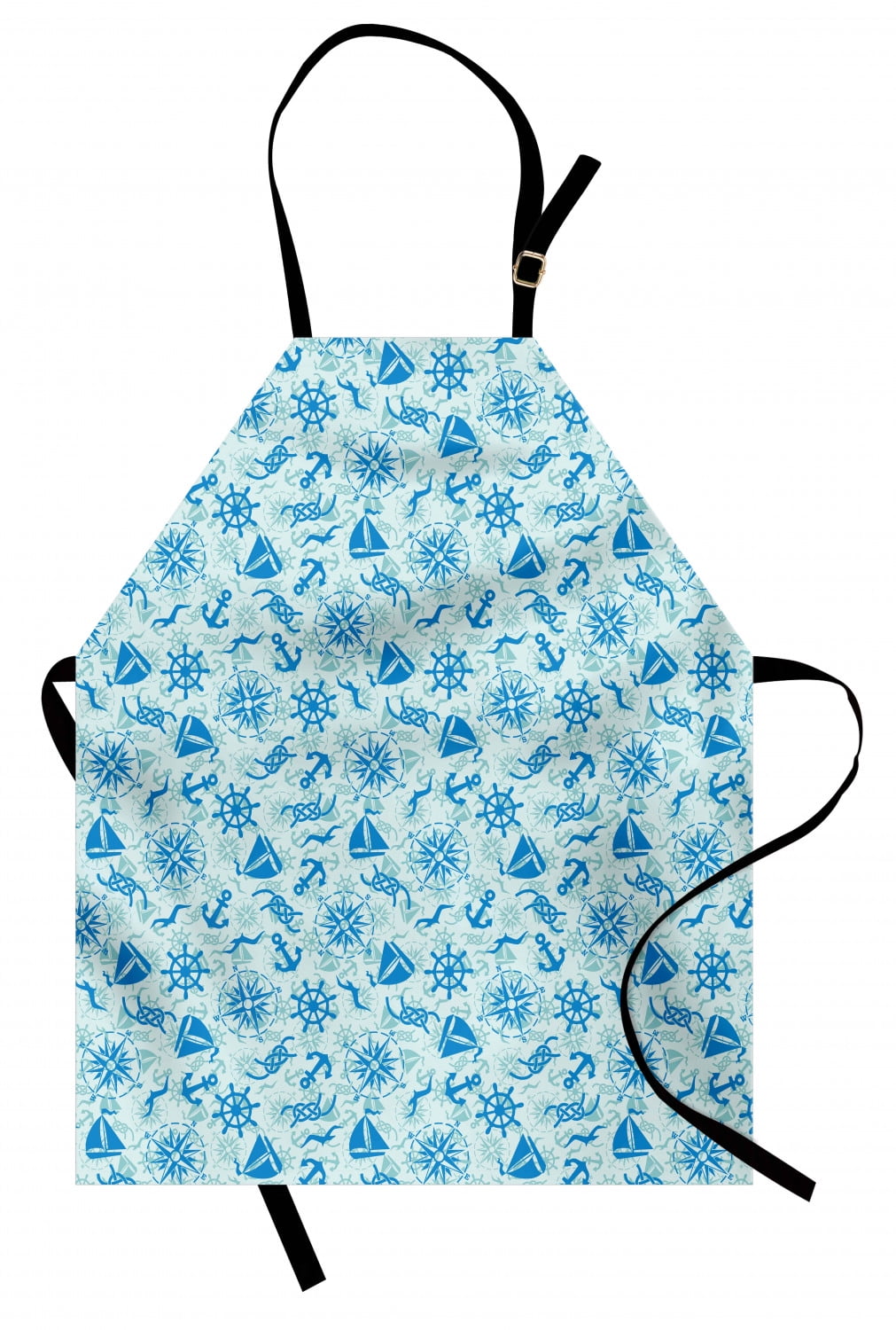 Compass Apron Various Nautical Icons with Seagulls Anchor Sailor Knot ...