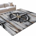 Compass Area Rugs 8x10ft Nautical Floor Rug Non Slip Low Pile Ultra ...