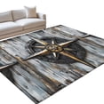Compass Area Rugs 8x10ft Navigation Floor Rug Non Slip Low Pile Ultra ...
