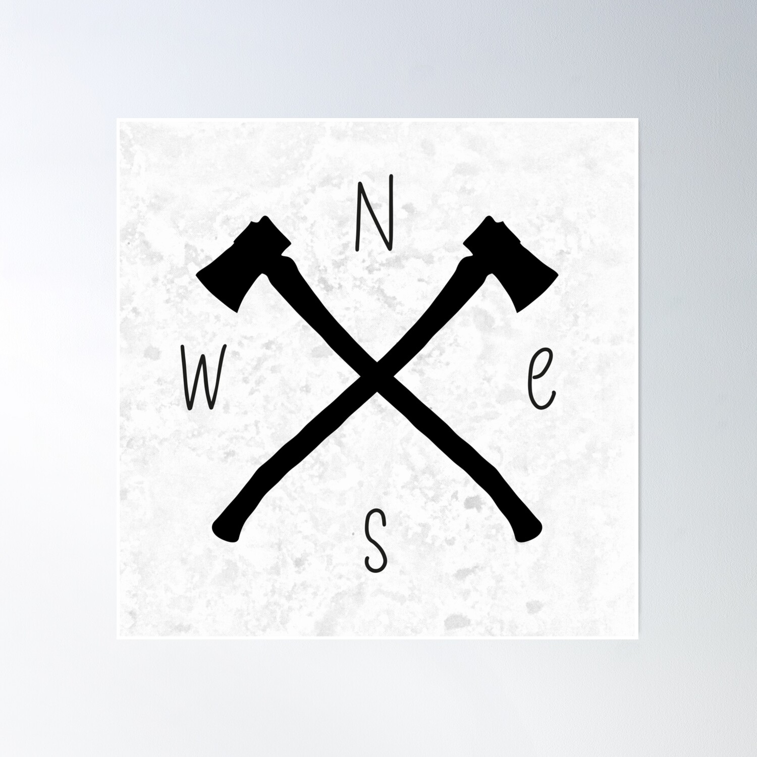 Compass & Axes Poster Wall Art, Modern Wall Decor, 16x16 UNFRAMED ...