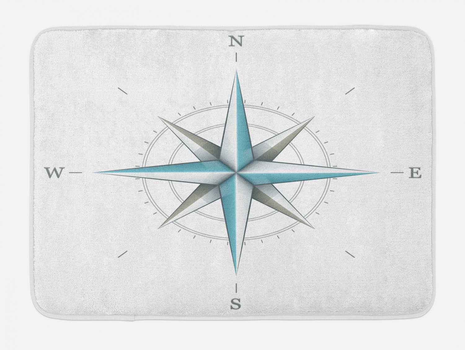 Compass Bath Mat, Antique Wind Rose Diagram for Cardinal Directions ...