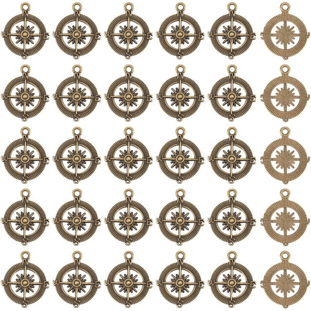 Compass Charms Bulk Nautical Charms Anchor Ocean Sea Compass Charm for ...