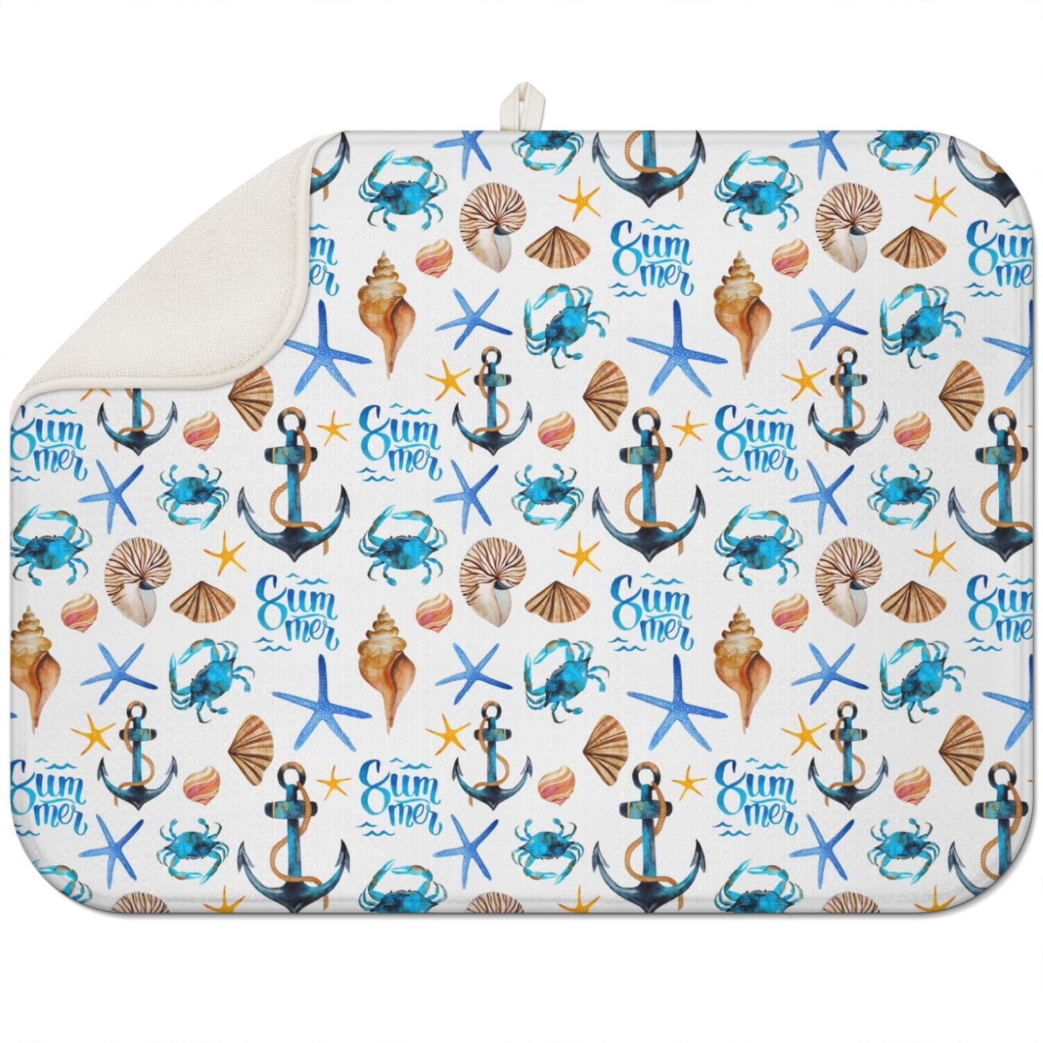 Compass Coral Coffee Mat Nautical Anchor Boat Sea Seaside Coastal ...