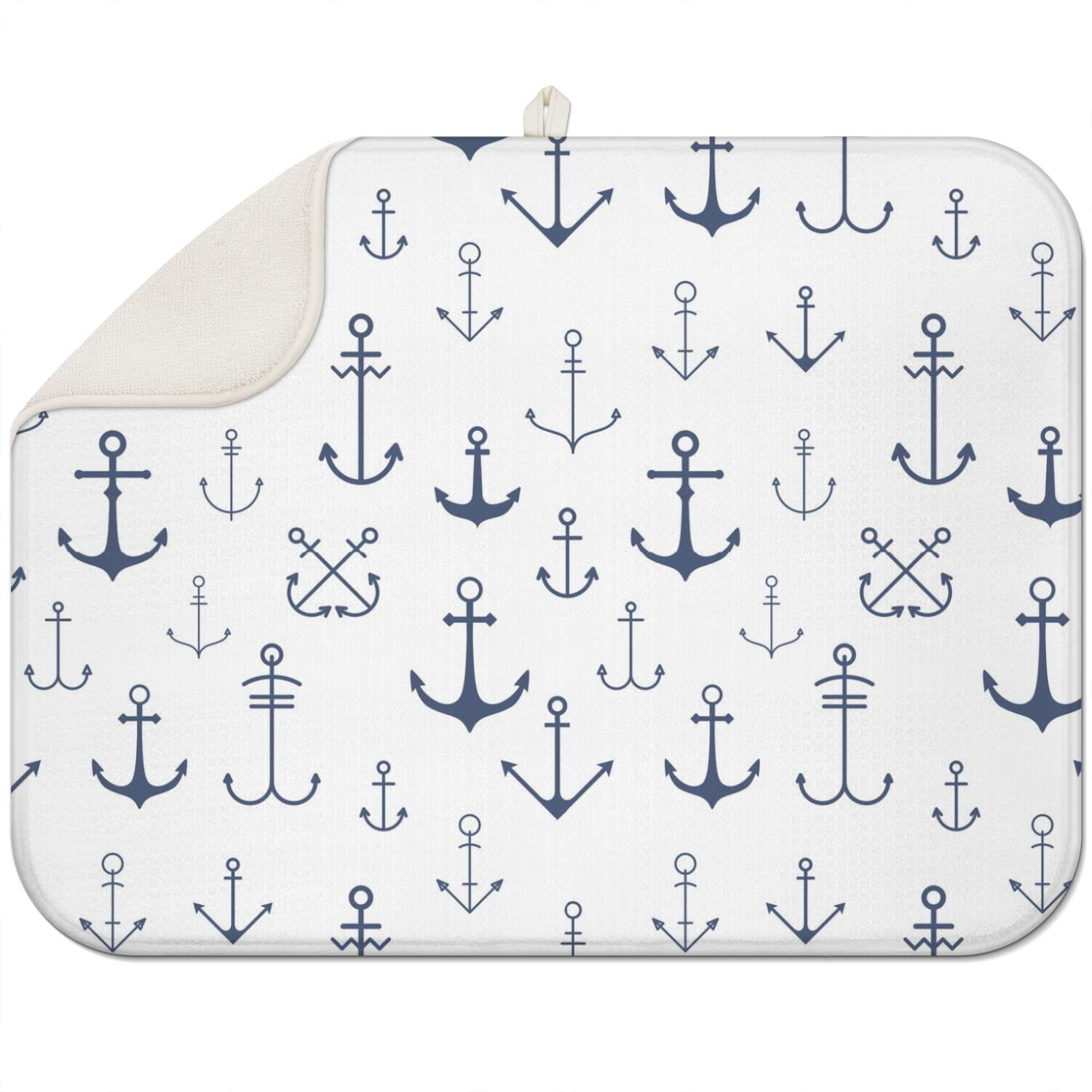 Compass Coral Coffee Mat Nautical Anchor Boat Sea Seaside Coastal ...