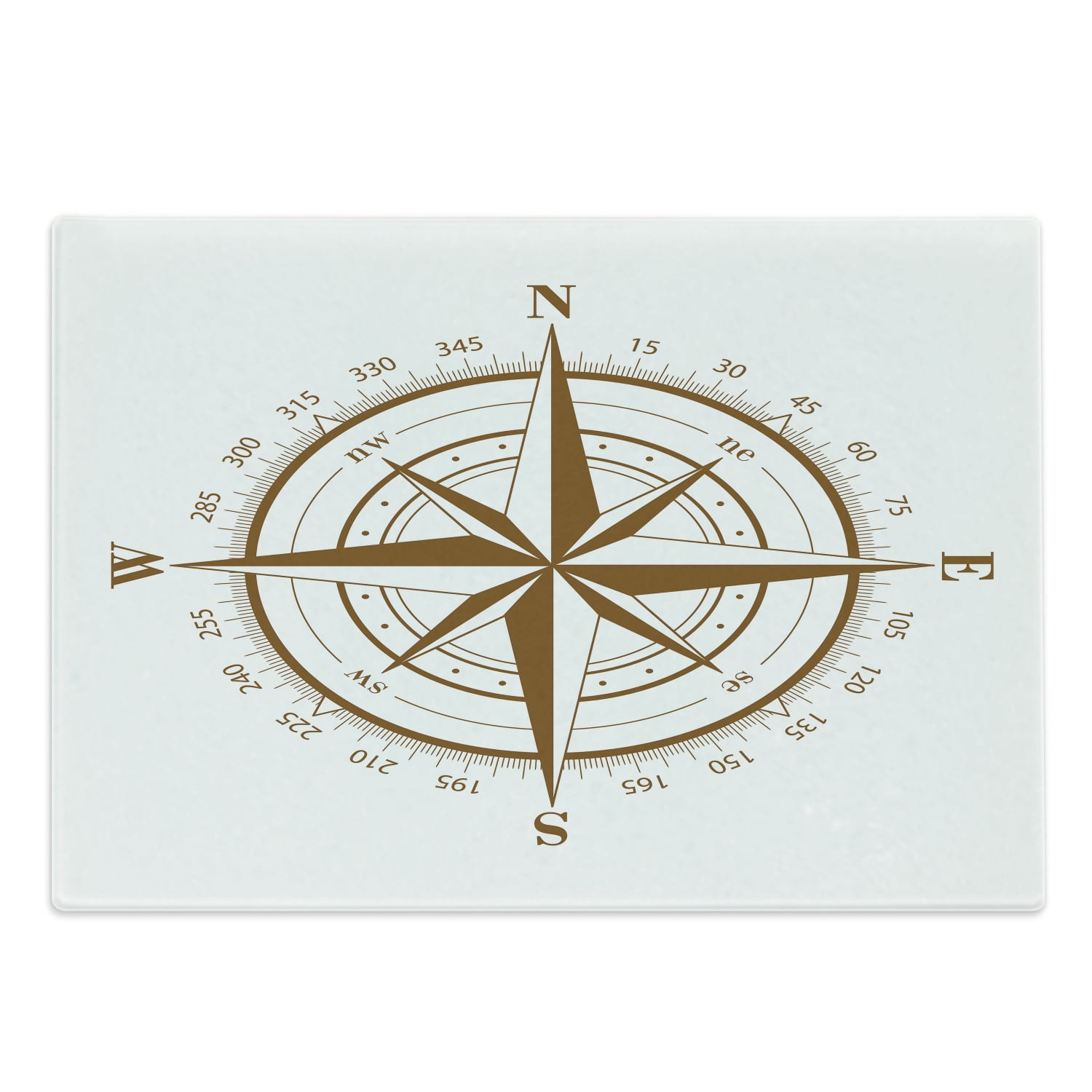 Compass Cutting Board, Seamanship Brown Compass with Windrose and ...