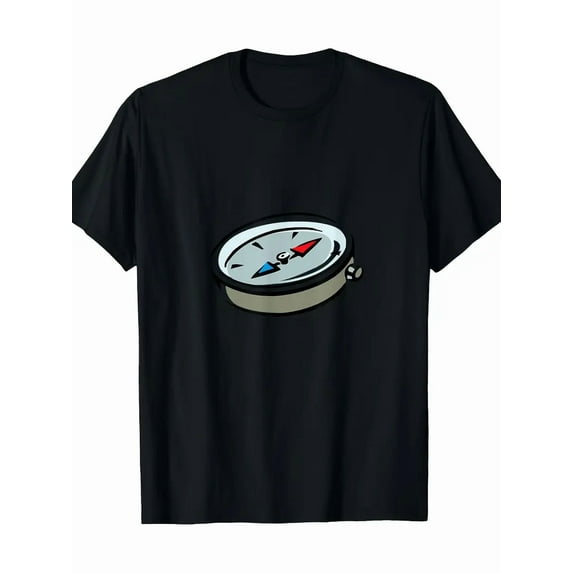 Compass Design T-Shirt with Red and Blue Arrows, 100% Cotton, - Walmart.com