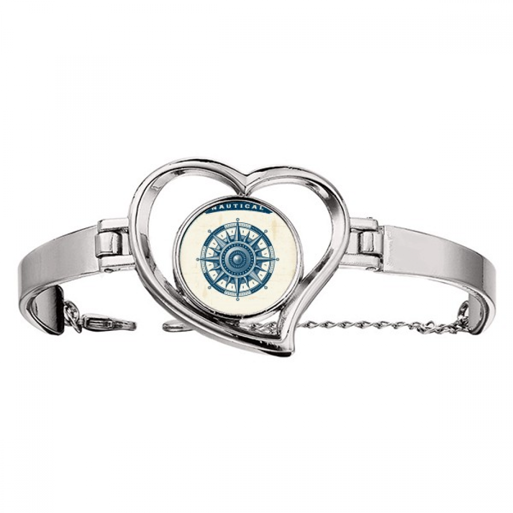 Compass Exploration Military Ocean Bracelet Heart Jewelry Wire Bangle ...