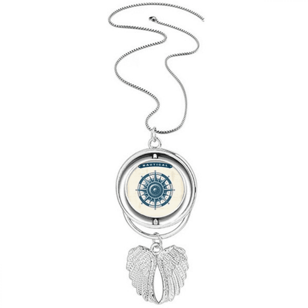 Compass Exploration Military Ocean Pendant Angel Wings Rotating ...