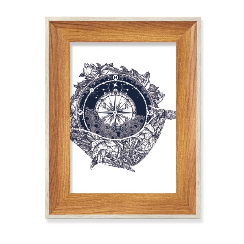 Compass Flower Stars Art Pattern Desktop Wooden Photo Frame Display ...