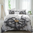 Compass Full Duvet Cover Set, Nautical 4 Piece Microfiber Bedding Set ...