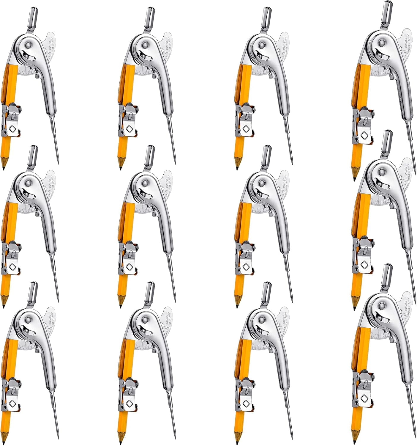 Compass for Geometry Silver Math Compass Chisel Tip Metal Compass ...