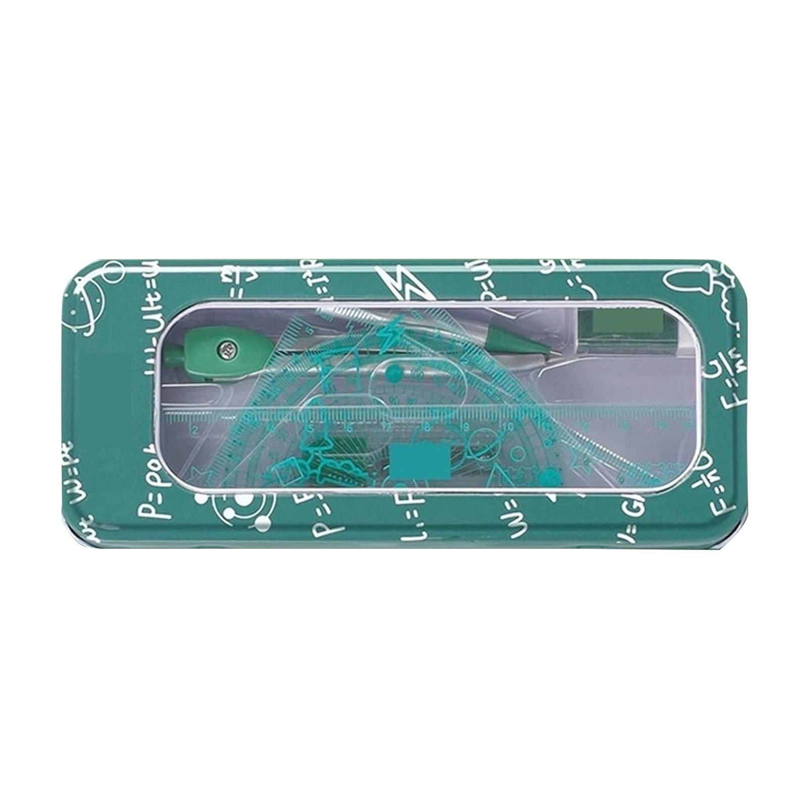 Compass Geometry Tool Protractor and Compass Set with Metal Box Drawing ...