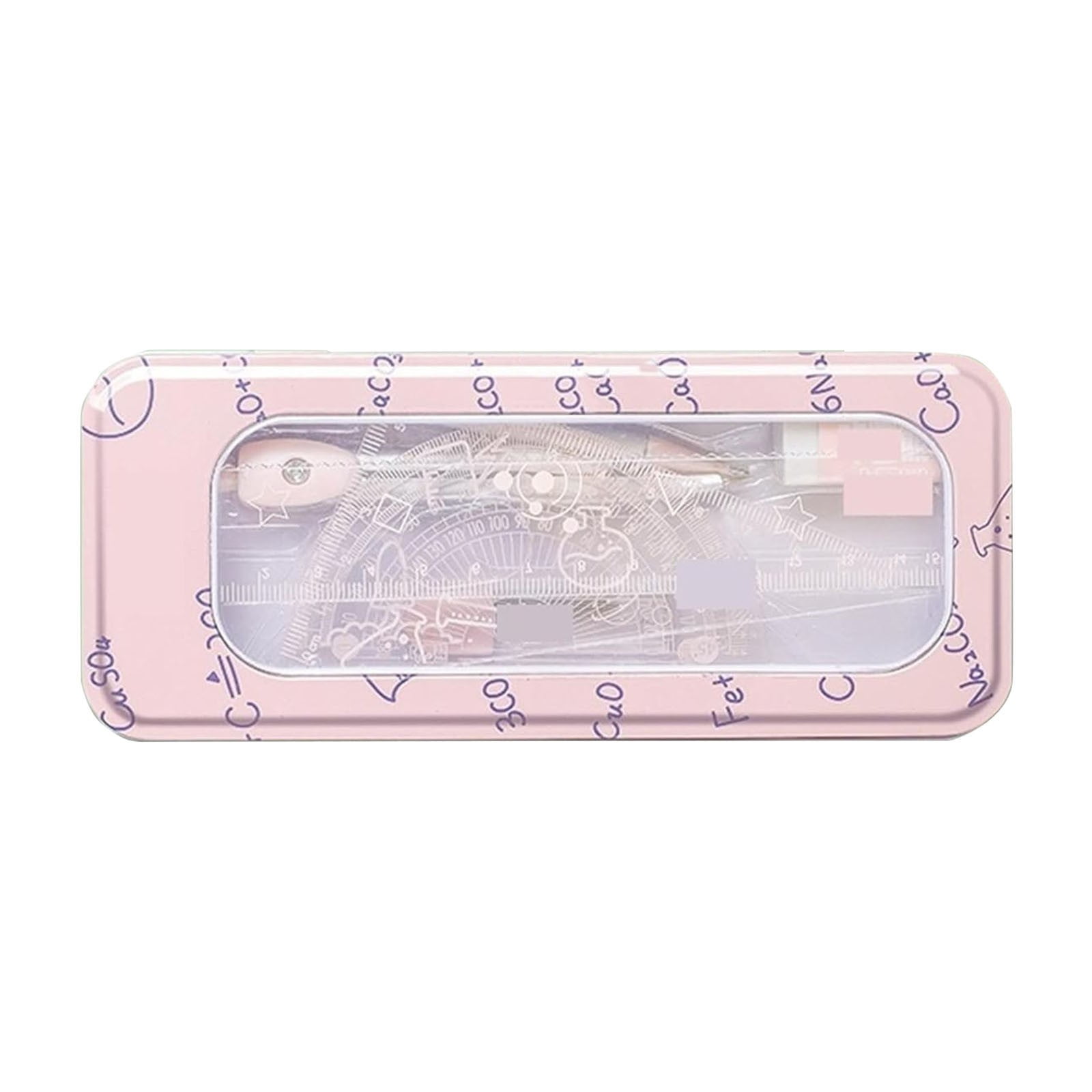 Compass Geometry Tool Protractor and Compass Set with Metal Box Drawing ...