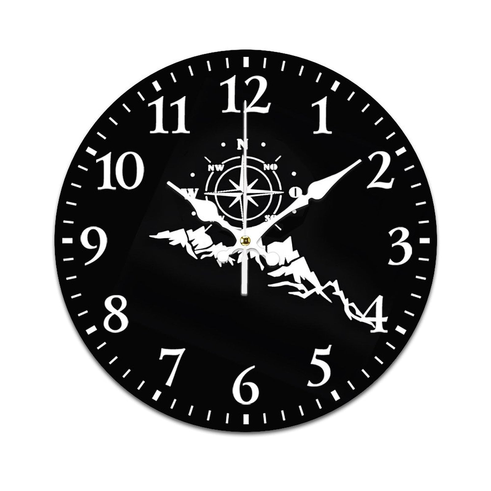 Compass Graphics Wall Clock Modern Design Clocks Wall Hanging Home ...