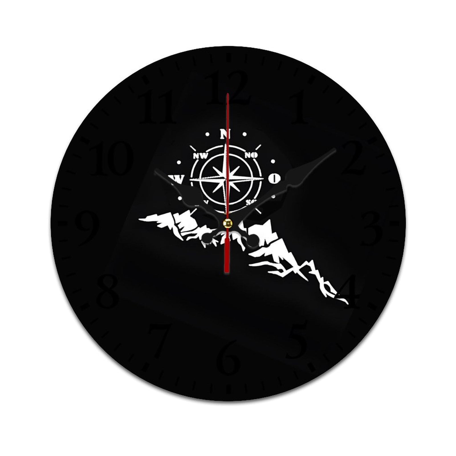 Compass Graphics Wall Clock Modern Design Clocks Wall Hanging Home ...