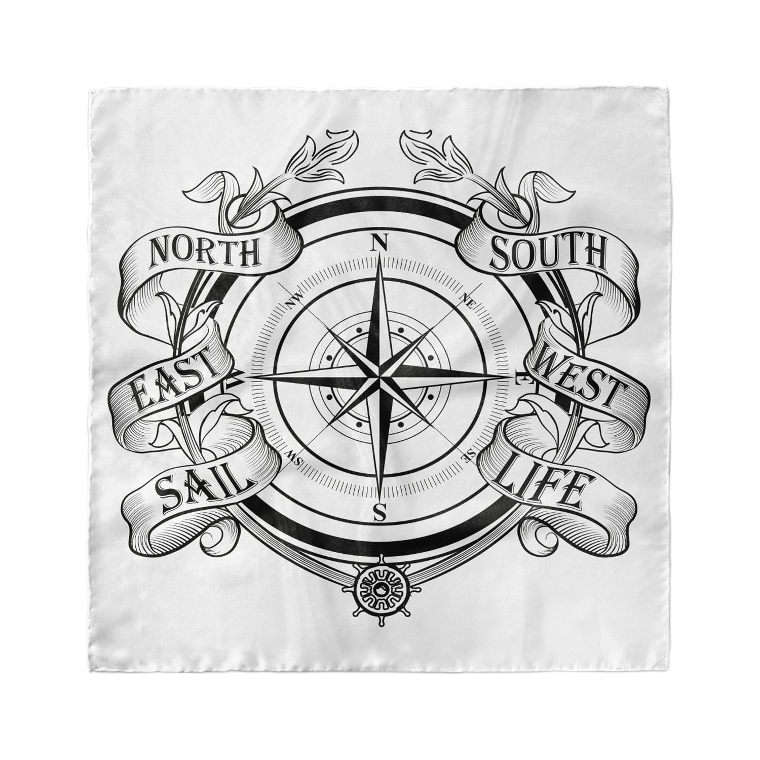 Compass Head Scarf, Navigation Device Sail, Head Wrap, 3 Sizes, by ...