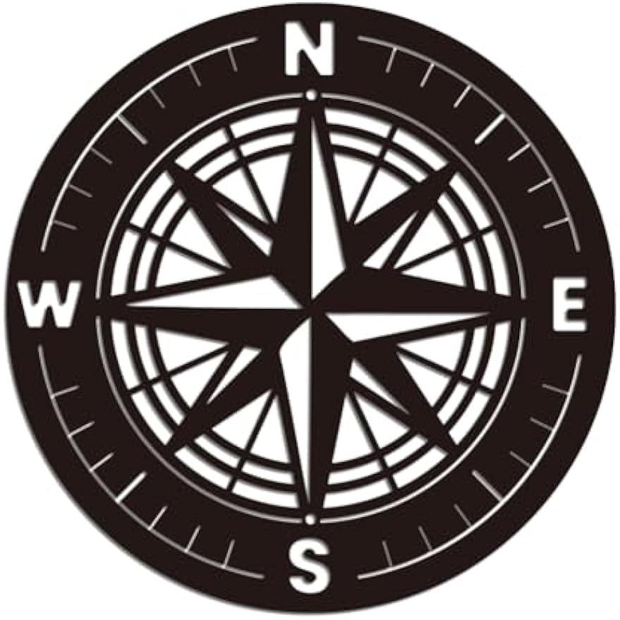 Compass Iron Wall Art Decorations Black Metal Wall Art Decor Compass ...