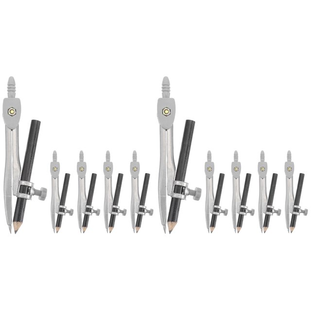 Compass Kit 10 Pcs Drawing Compasses Portable Protractor Circle Tool ...
