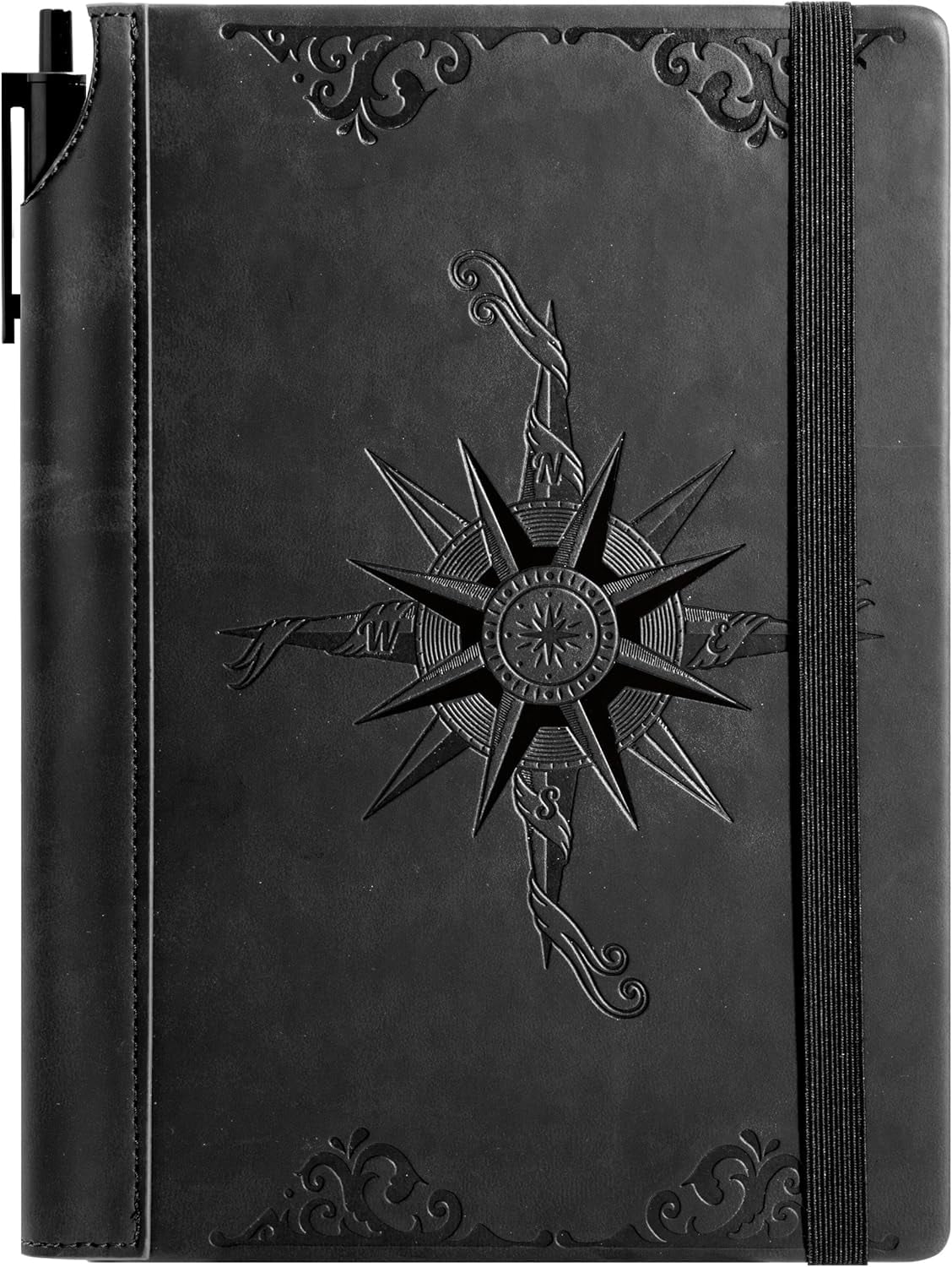 Compass Leather Notebook Journal for Men, 100 GSM 288 Pages Lined ...