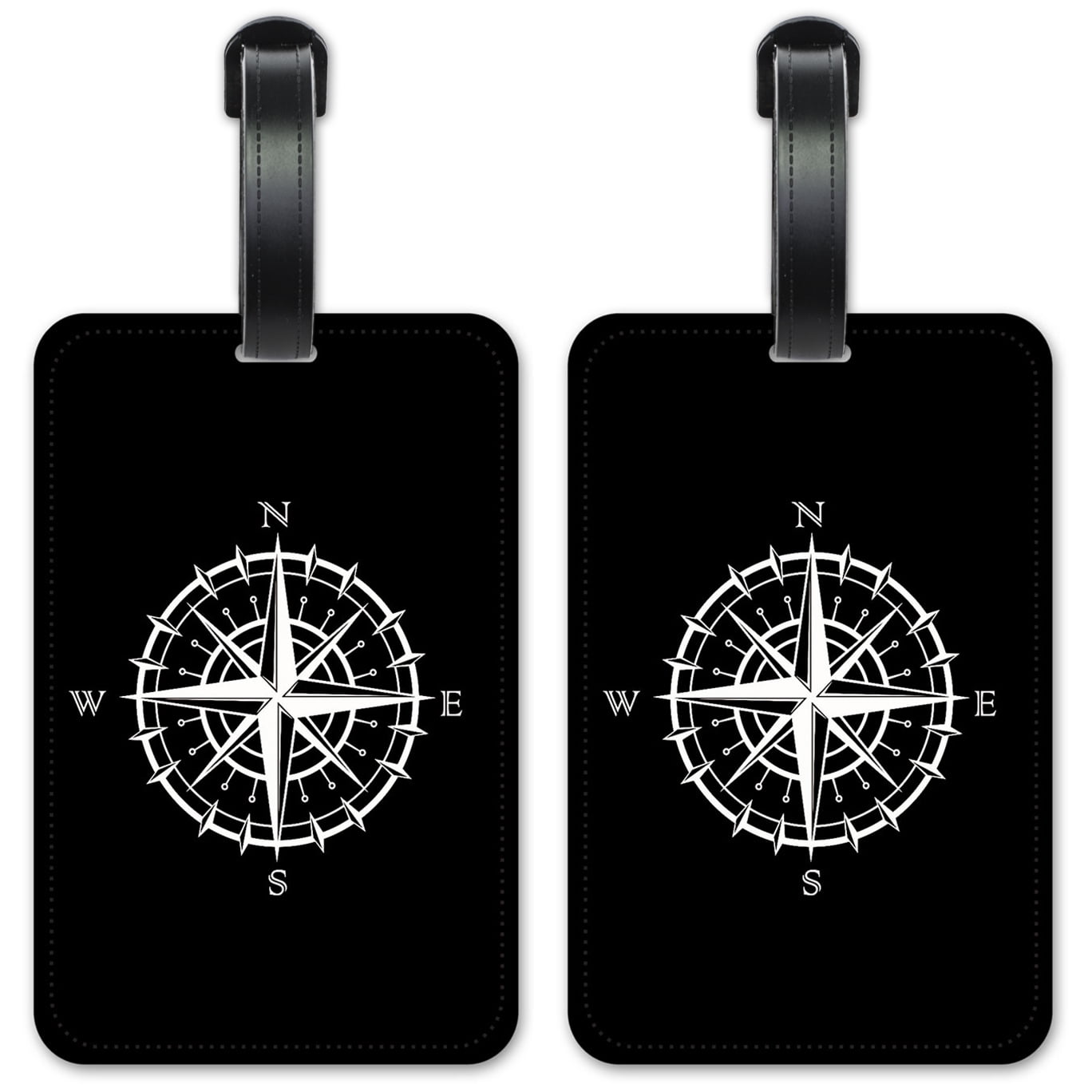 Compass - Luggage ID Tags / Suitcase Identification Cards - Set of 2 ...