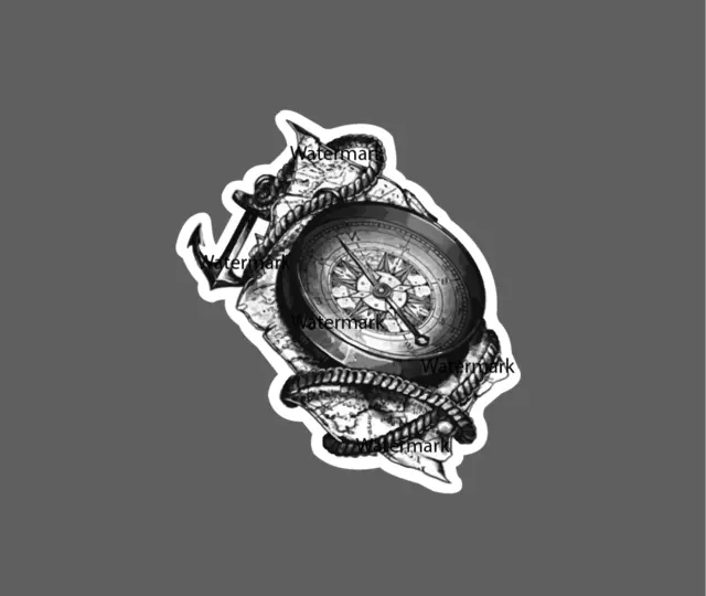 Compass Map Sticker Nautical Waterproof New Sticker Phone Decal Water ...