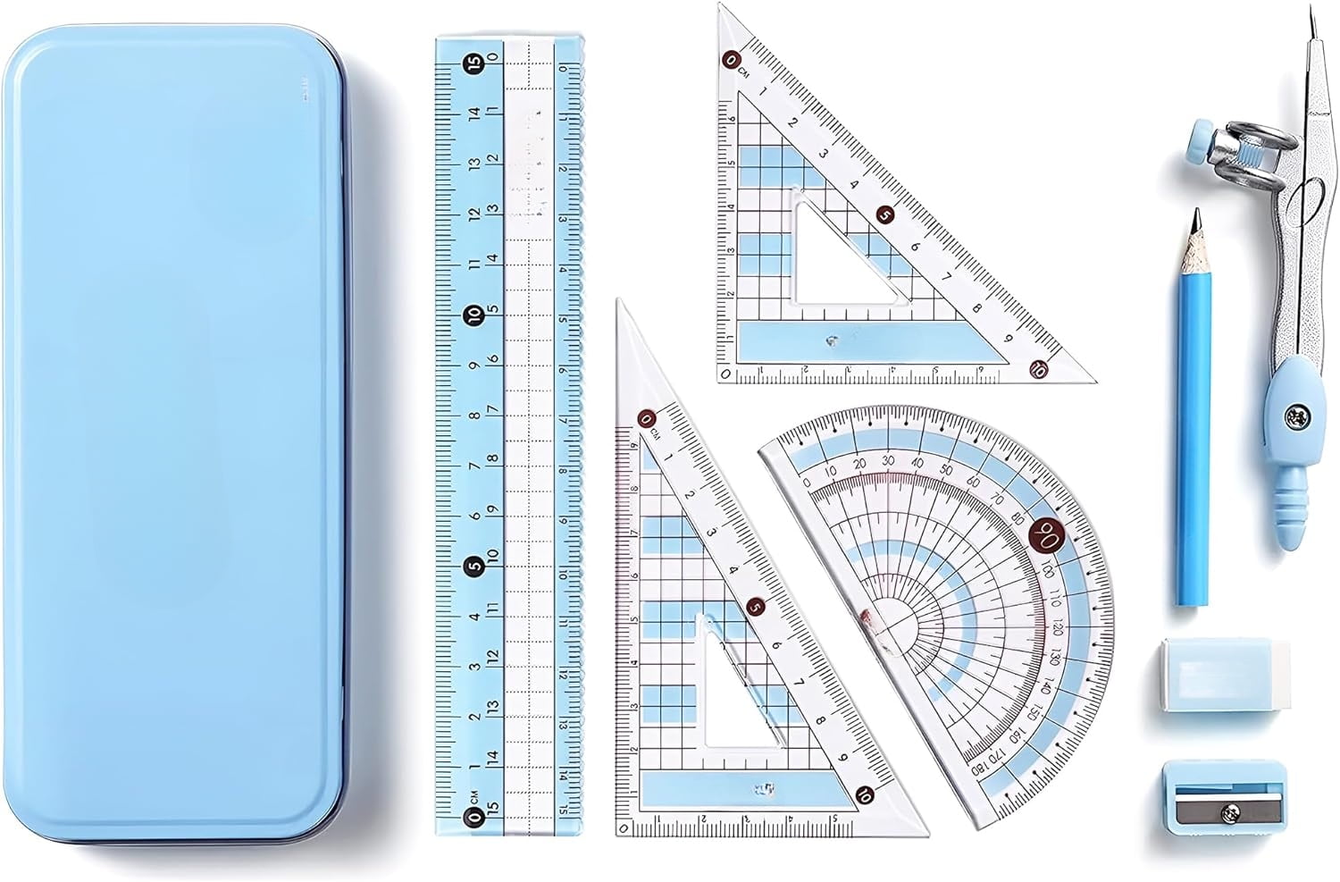 Compass/Math Set for Students with Shatterproof Storage Box, Geometry ...