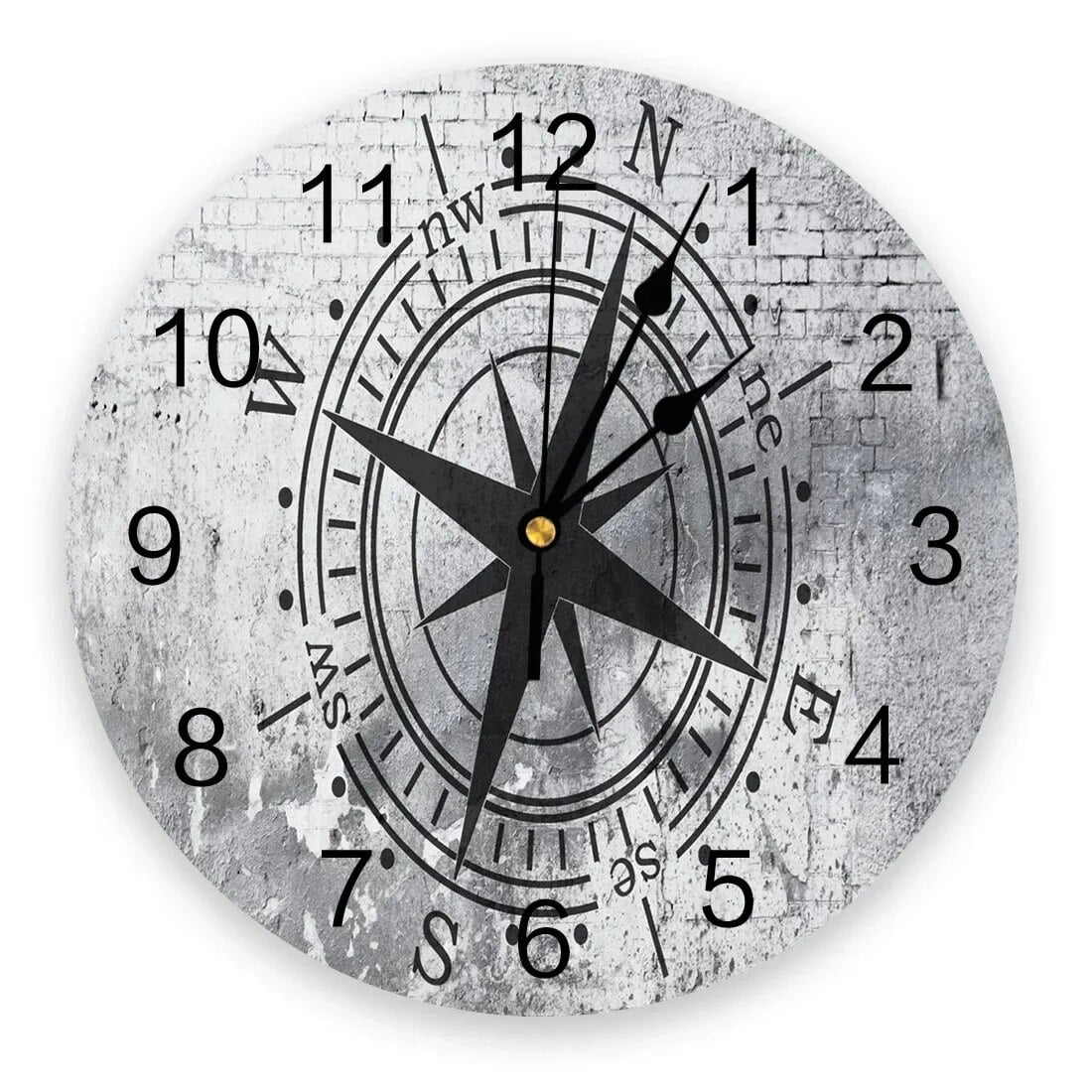 Compass Nautical Map Scale Letters Sailboat Large Wall Clock Dinning ...