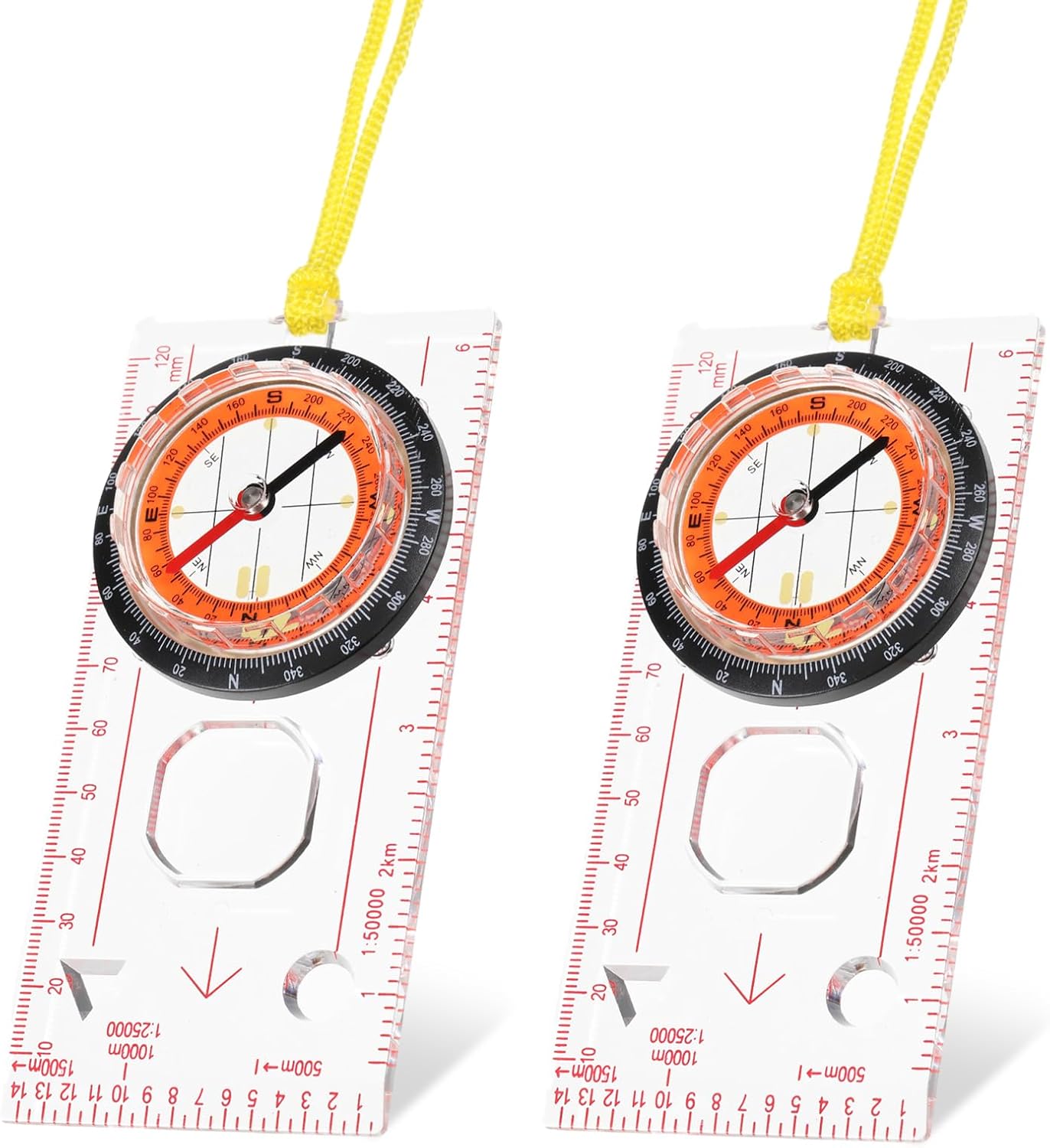 Compass Navigation,2 Pcs Orienteering Compasses, Kids Hiking Compass ...