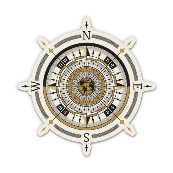 Compass Navigation Adventure Explore Nautical - 12" Vinyl Sticker ...