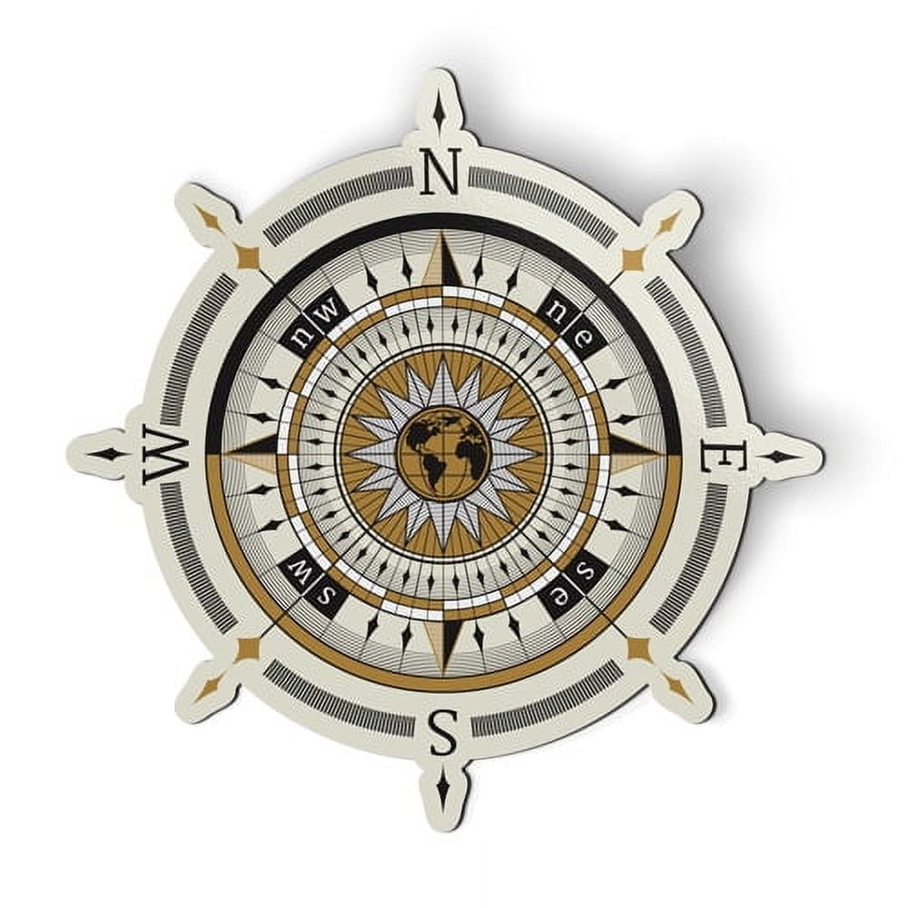 Compass Navigation Adventure Explore Nautical - 5.5" Magnet for Car ...
