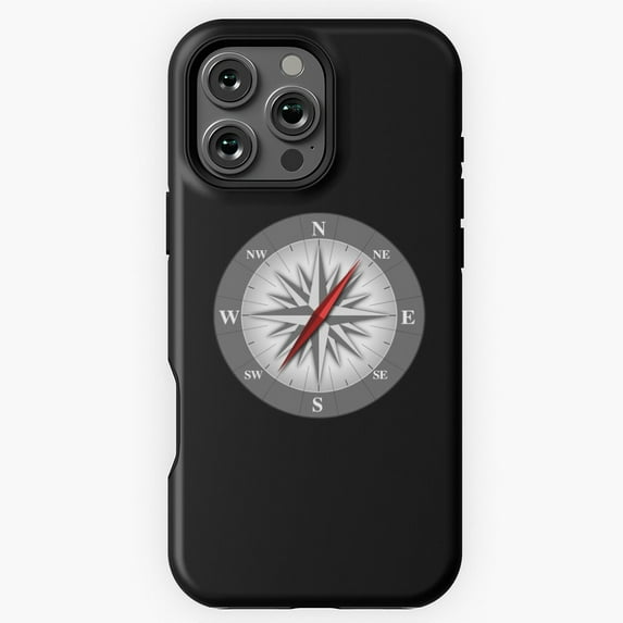 Compass Navigation Symbol Minimal Art iPhone Case 17 16 15 14 13 12 11 ...