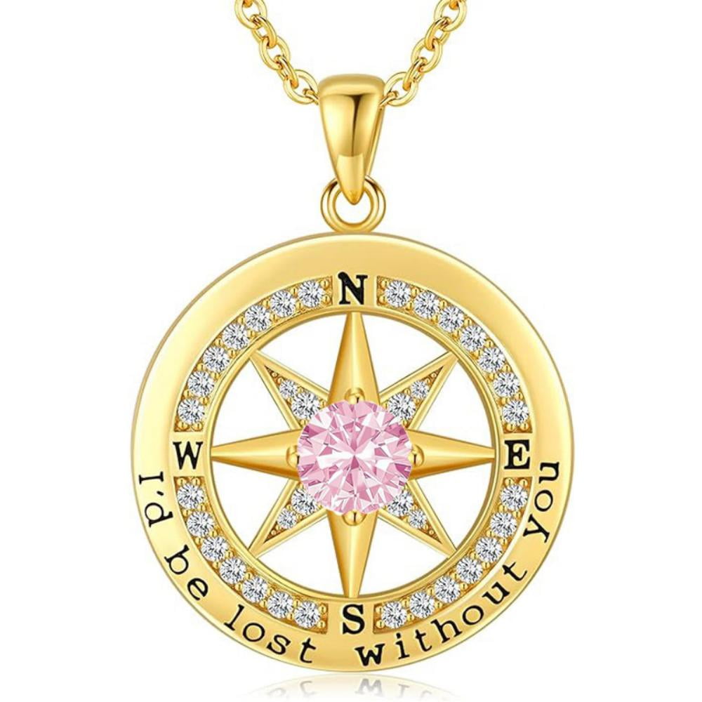 Compass Necklace, Compass Jewelry Women Wedding Anniversary, Girlfriend ...