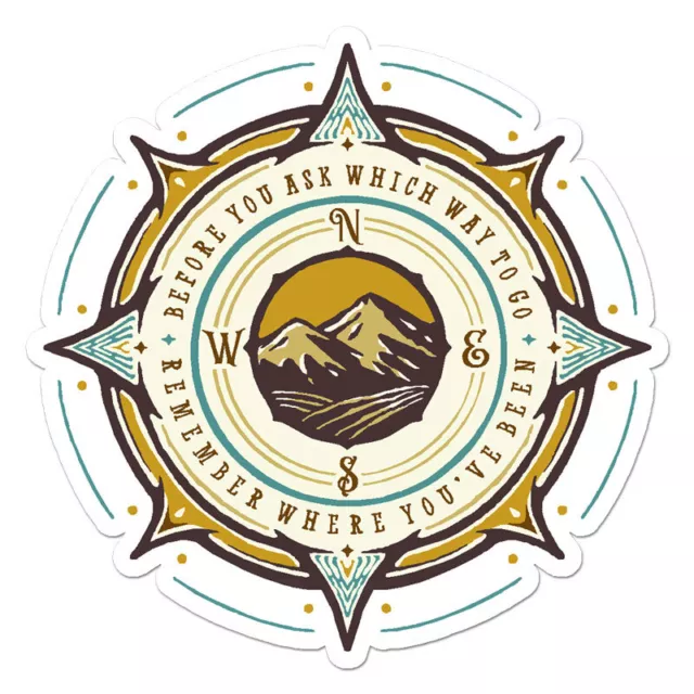 Compass North South Sticker Indoor Outdoor Phone Decal Water Bottle ...