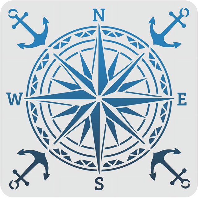 Compass Painting Reusable Stencils Template 11.8x11.8inch - Walmart.com
