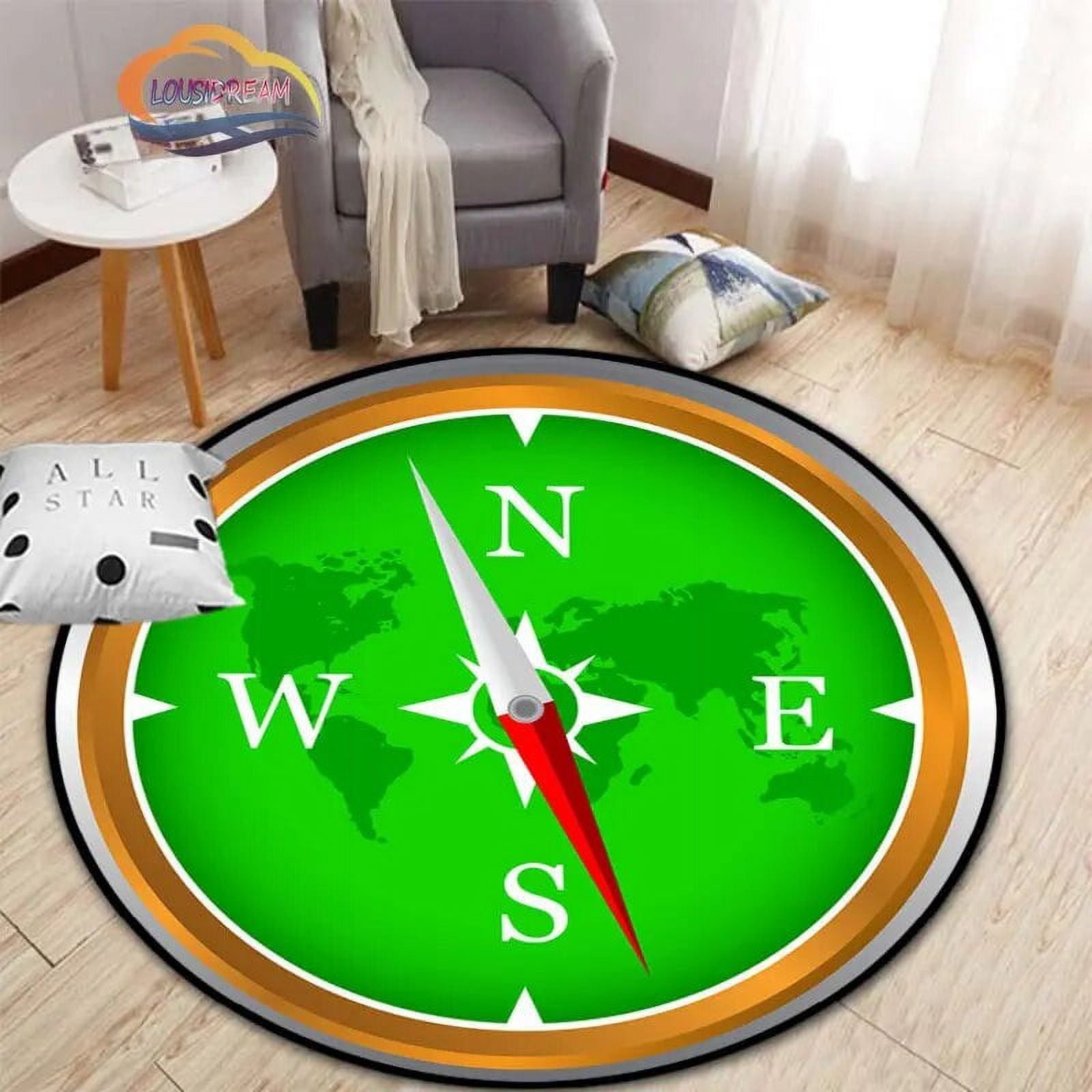 Compass Printed fashion Rug Pattern Round Carpet Living room Bedroom ...