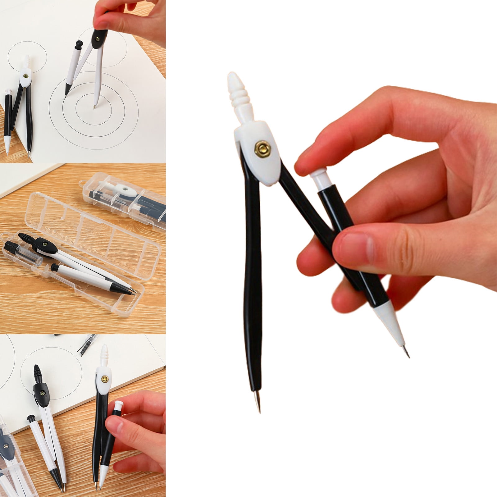 Compass Protractor Set, Stainless Steel Geometry Tools, Lead Core ...