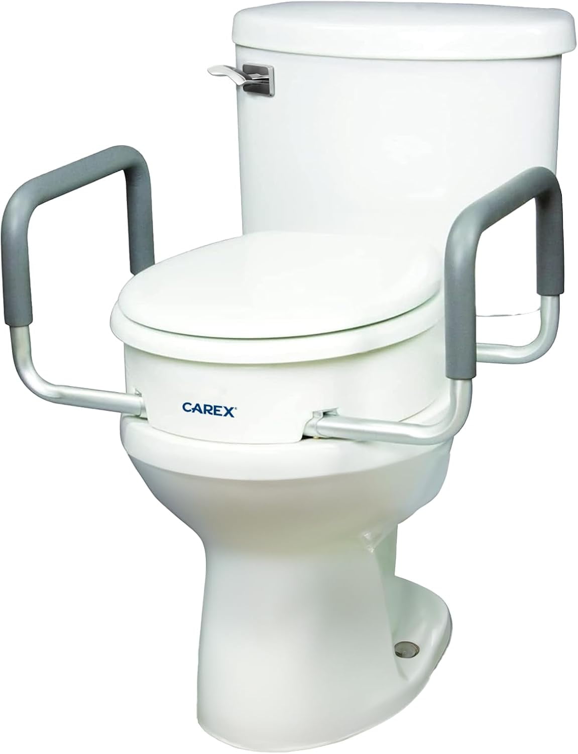 Compass Raised Toilet Seat with Arms for Elongated Toilets, 3.5 Inch ...